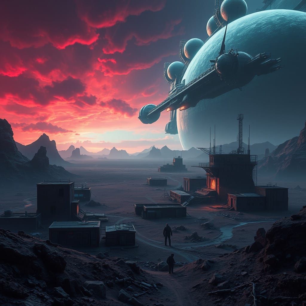 creating new worlds - Dystopian Colony on a Crimson Alien W...