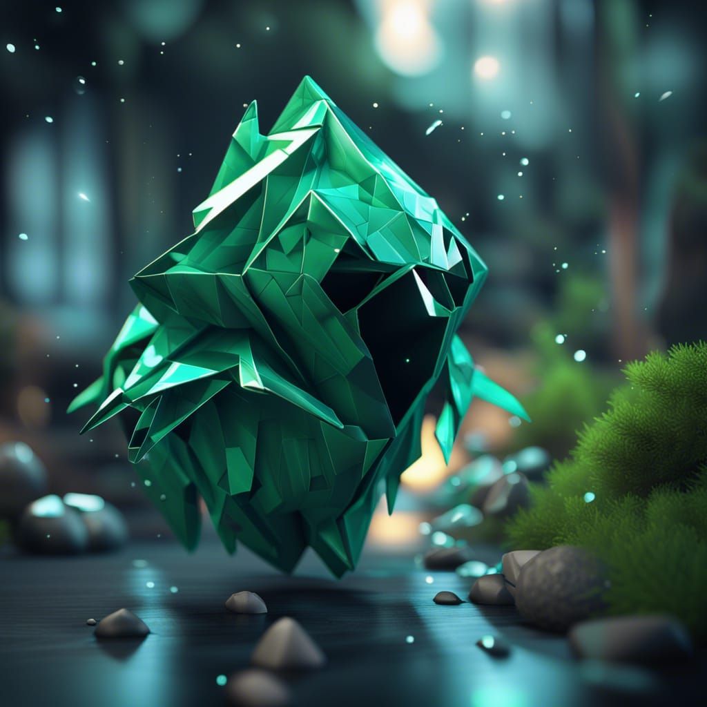 origami ghost ,ink splash,magnificent detailed shiny 3d crisp , ,unreal ...