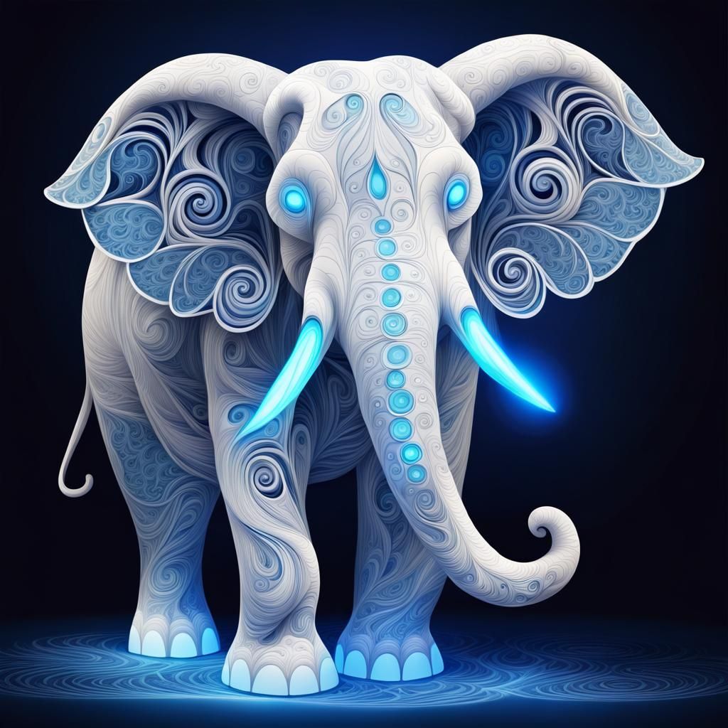 Swirly Elephant III - AI Generated Artwork - NightCafe Creator