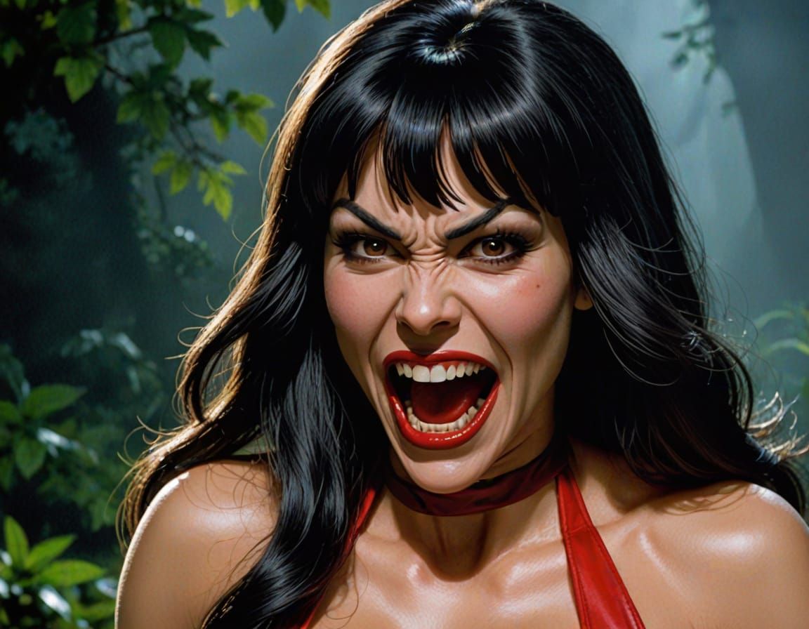 Vampirella Reveals Her Fangs - AI Art