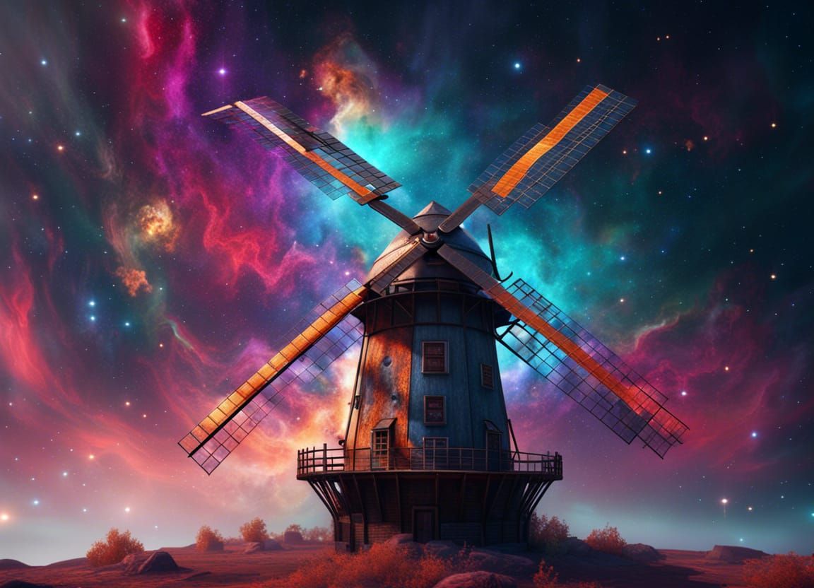 Space Windmilllllll! - AI Generated Artwork - NightCafe Creator
