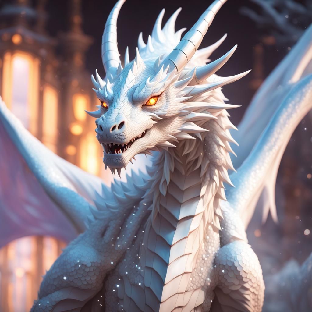SnowDragon🤍 - AI Generated Artwork - NightCafe Creator