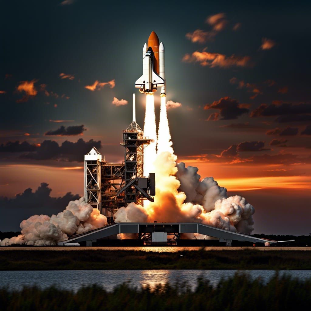Space shuttle launch - AI Generated Artwork - NightCafe Creator