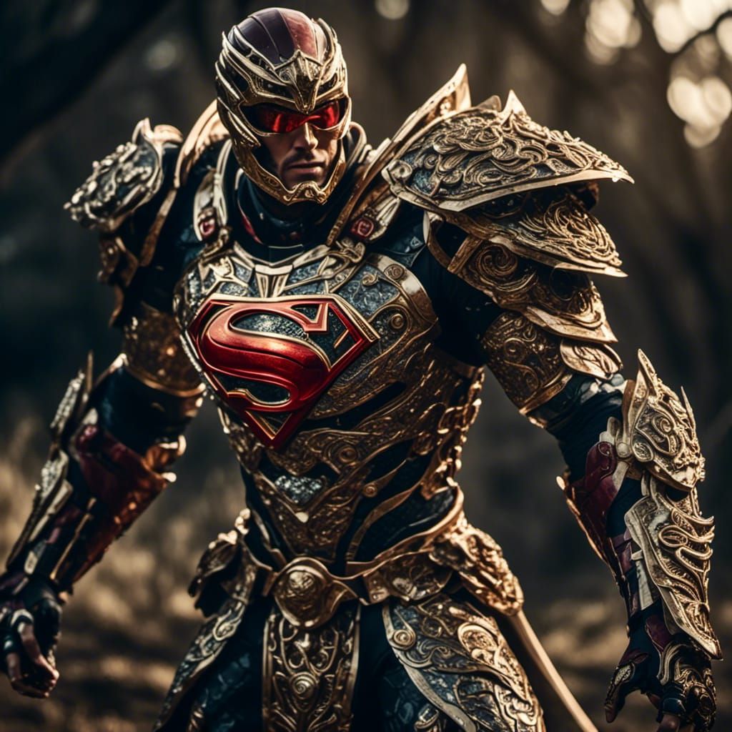 realistic superman samurai intricate filigree armor hyperrealistic - AI ...