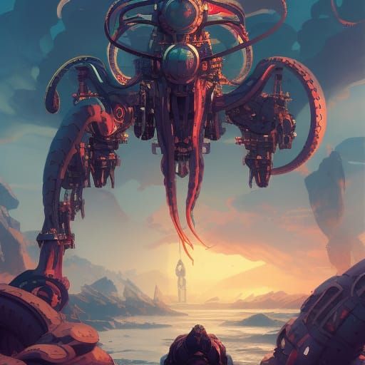 Alien mining installation - AI Generated Artwork - NightCafe Creator