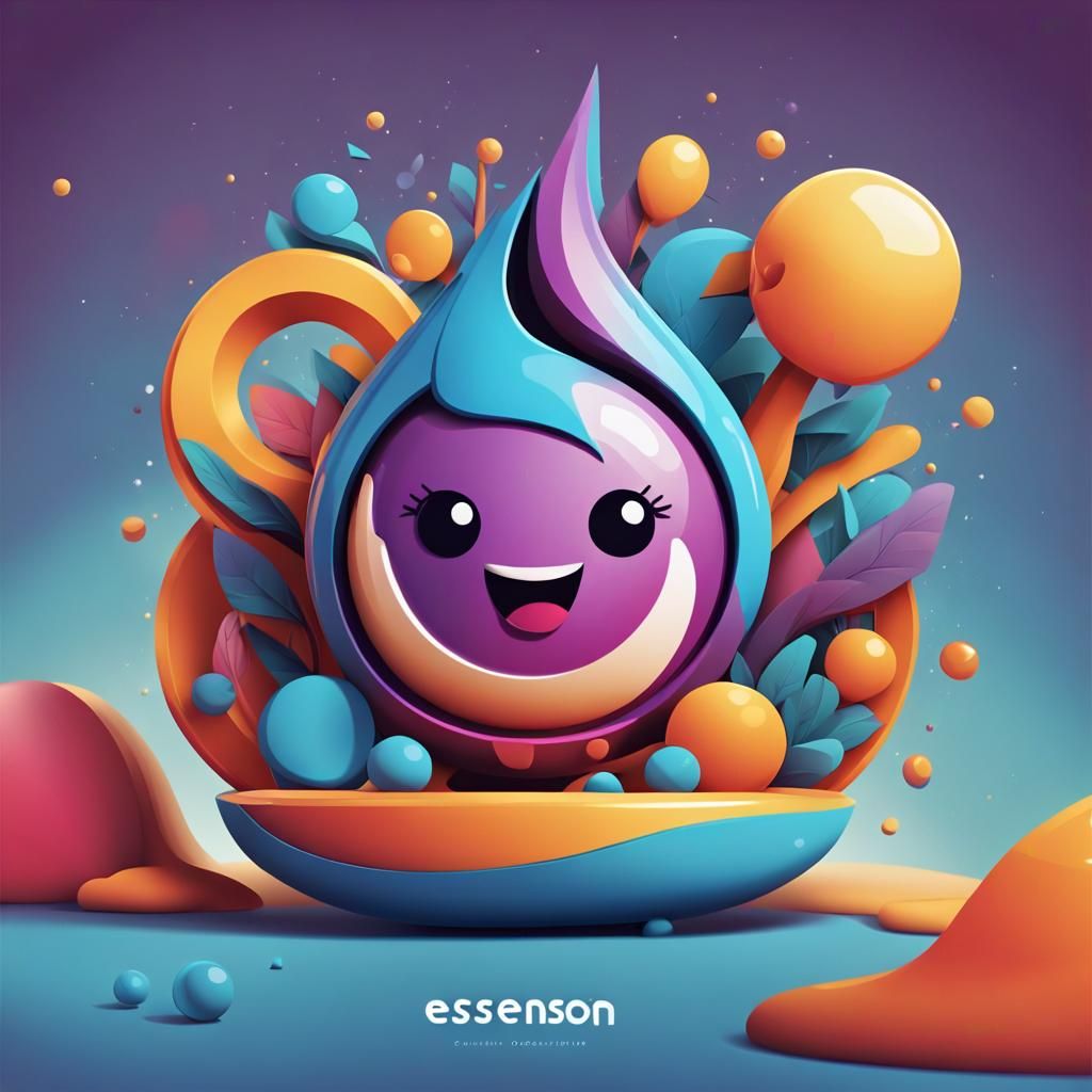 Craft a playful vector of a Essenon: A combination of "Essence" and the ...