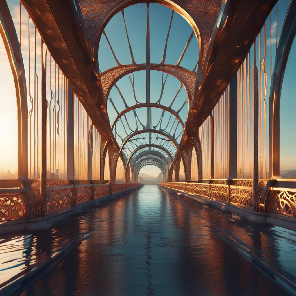 River bridge! - AI Generated Artwork - NightCafe Creator