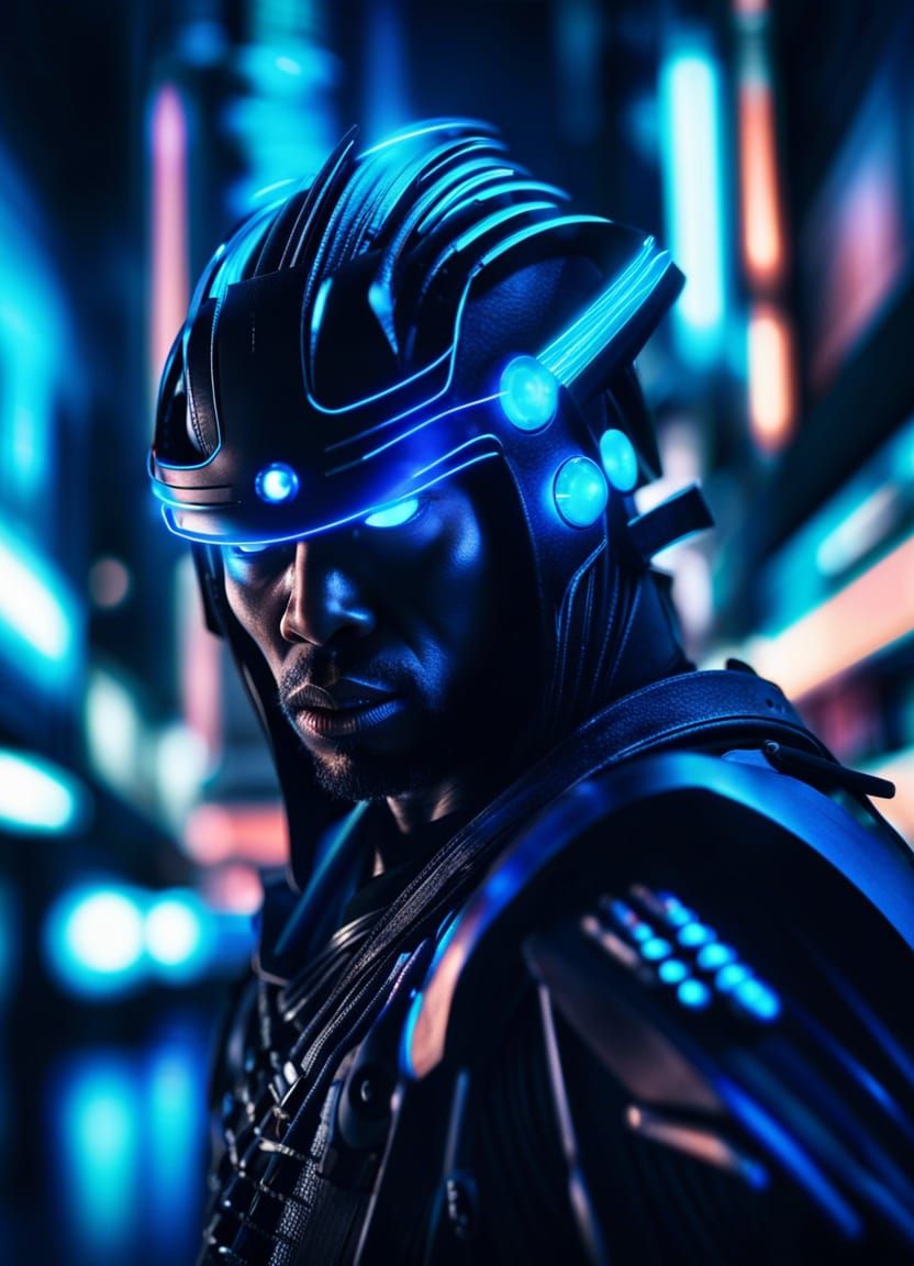 Neon Samurai - AI Generated Artwork - NightCafe Creator