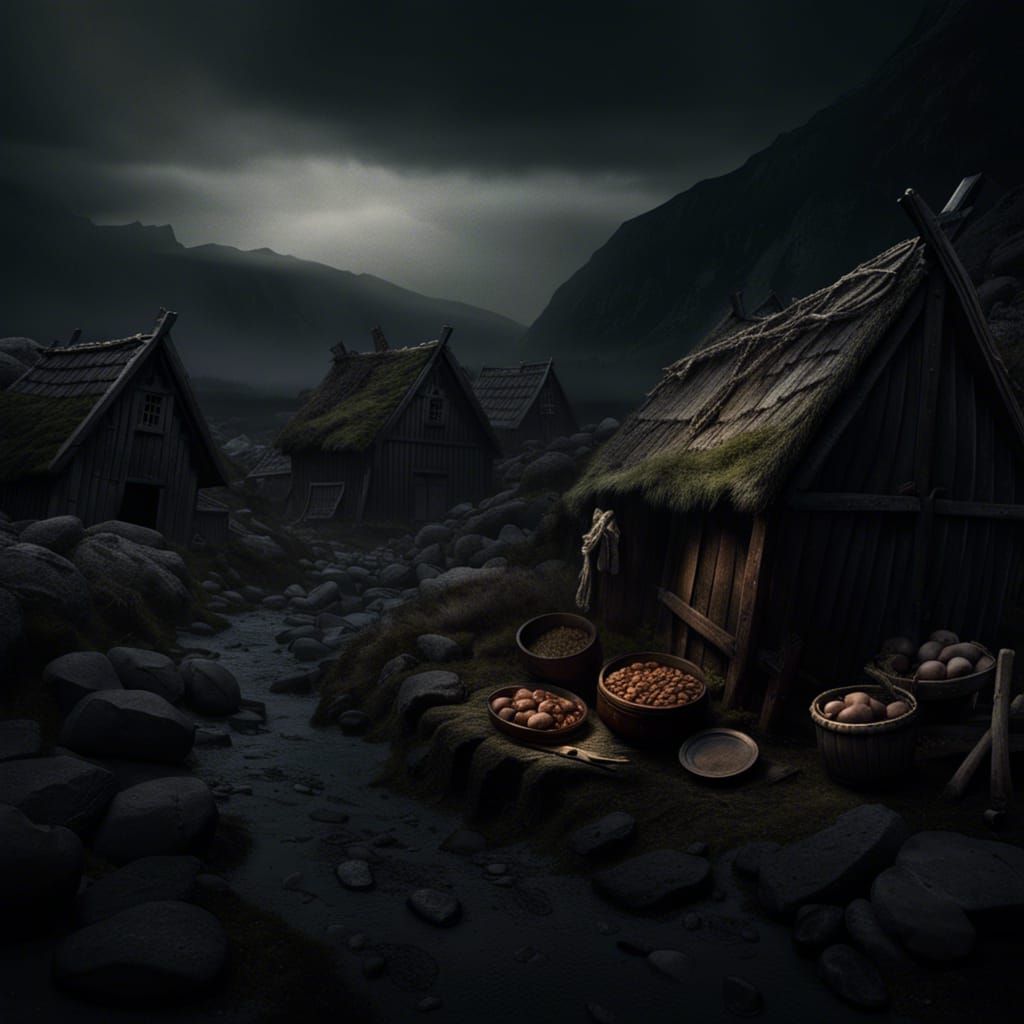 Dark Medieval Norwegian Famine hunger - AI Generated Artwork ...