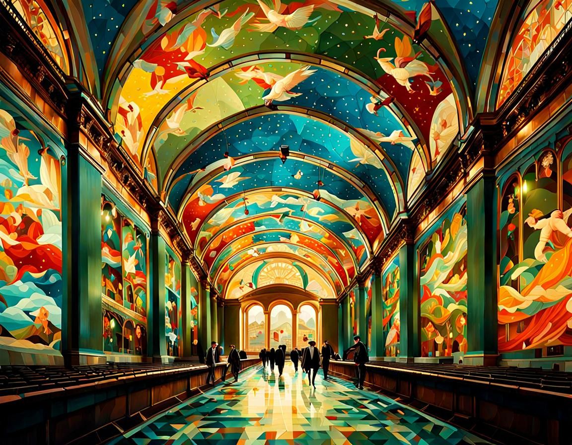 museum hallway - AI Generated Artwork - NightCafe Creator
