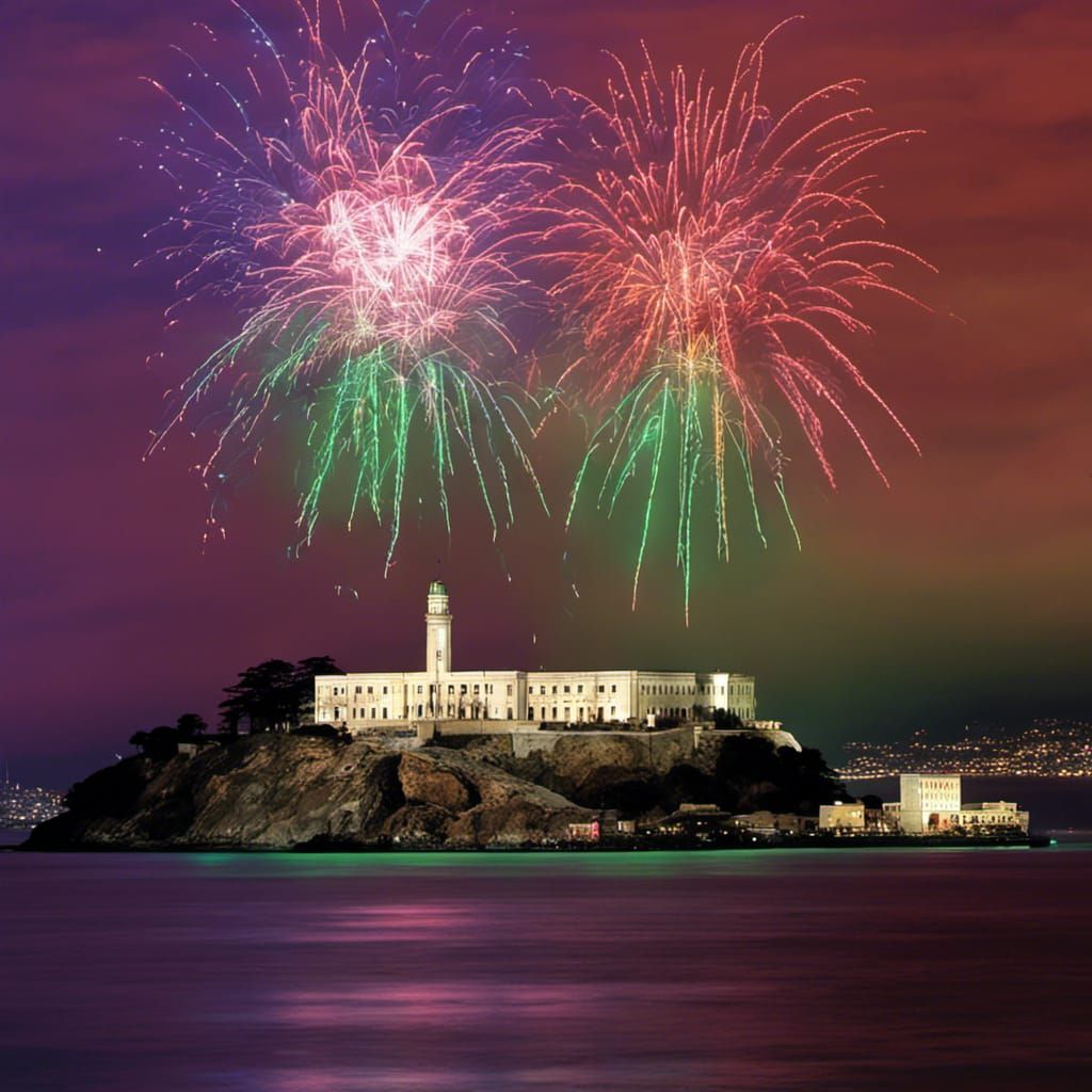 1999 New years on Alcatraz - AI Generated Artwork - NightCafe Creator