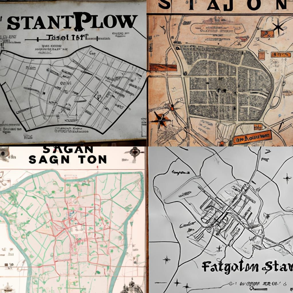 Old time maps - Vintage Style Map of Stagtown, PN