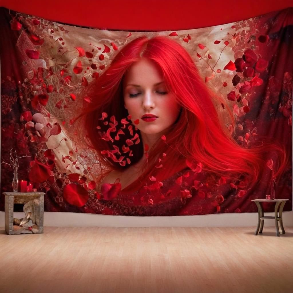 Red Tapestry 2 - AI Generated Artwork - NightCafe Creator