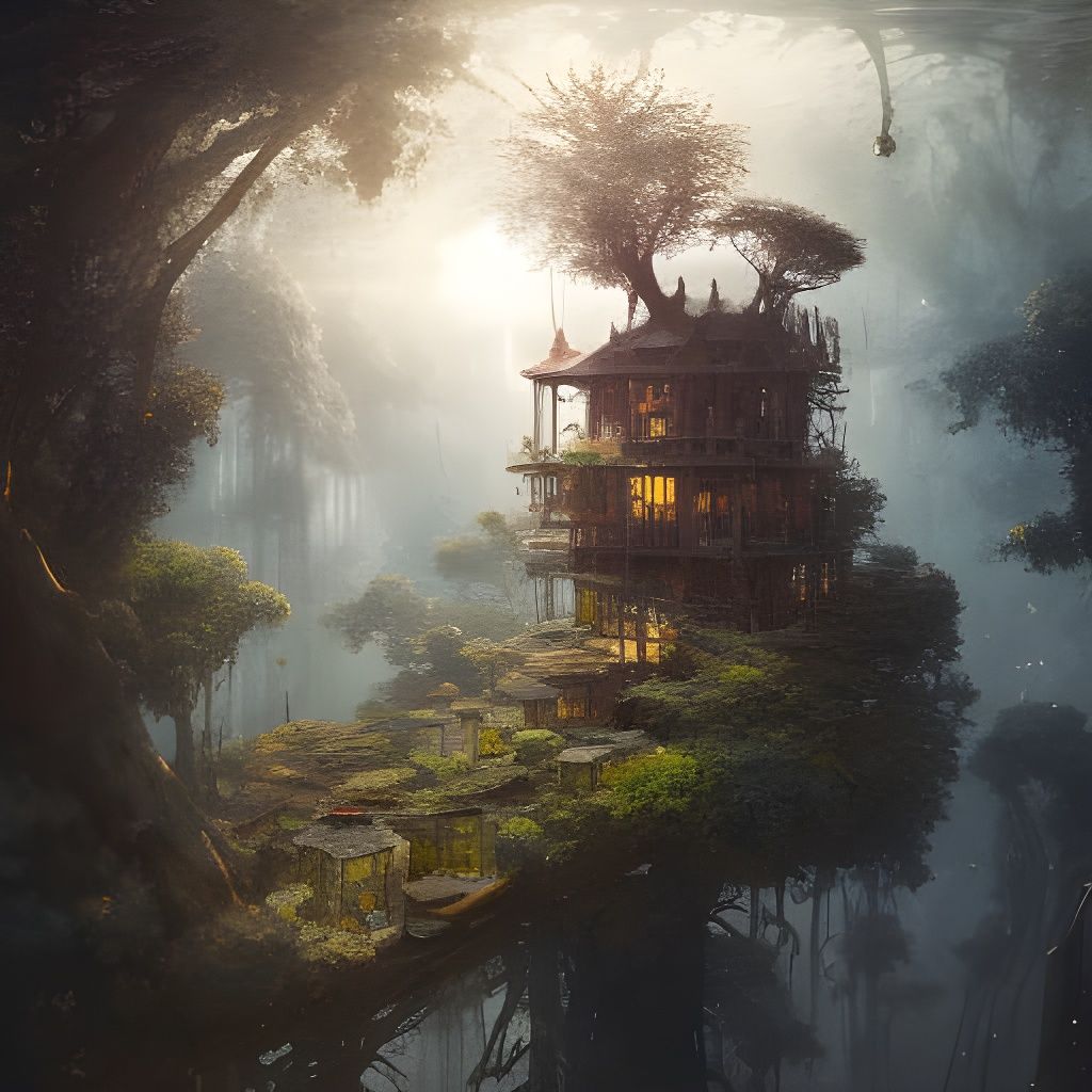 tree house colony - AI Generated Artwork - NightCafe Creator
