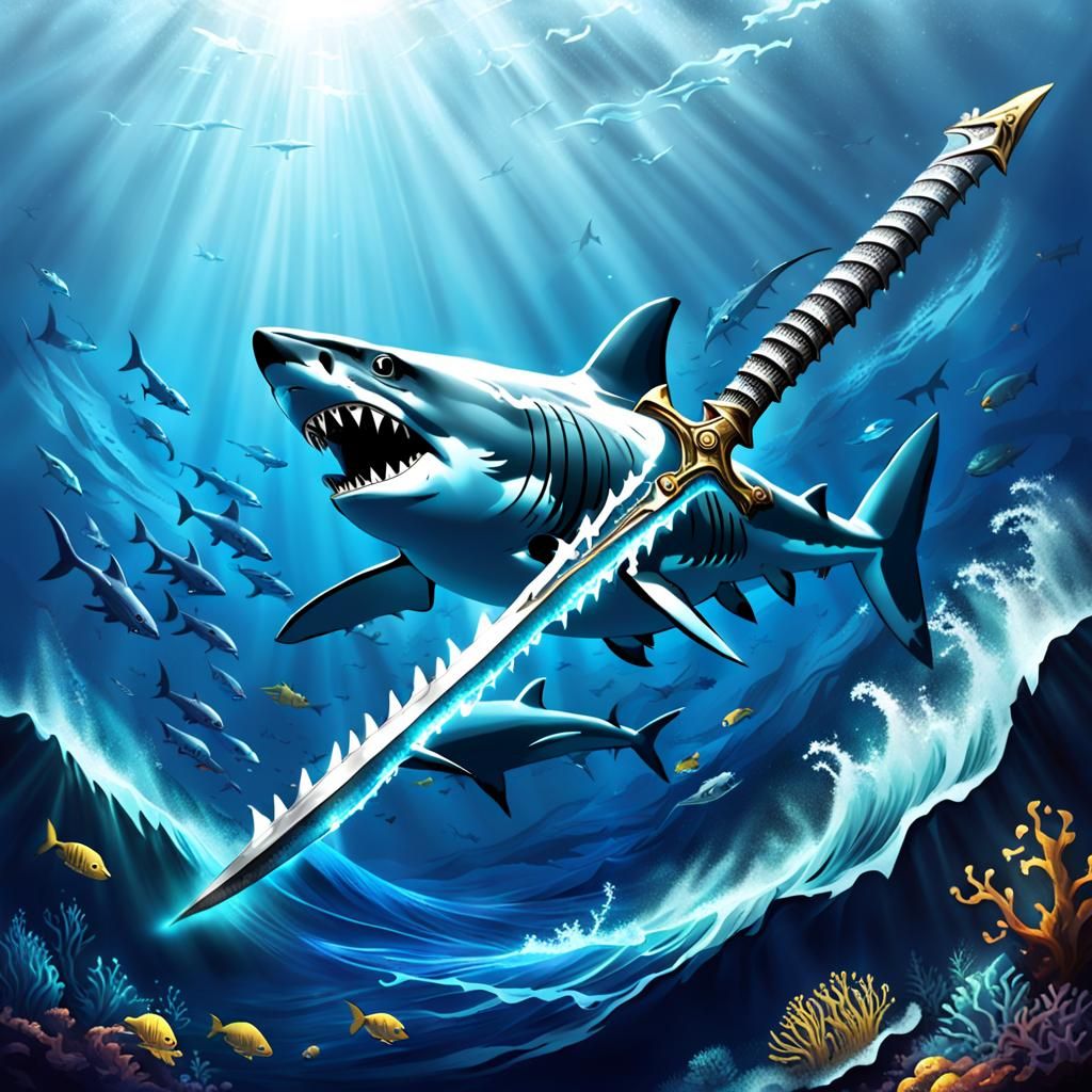 The shark sword - AI Generated Artwork - NightCafe Creator