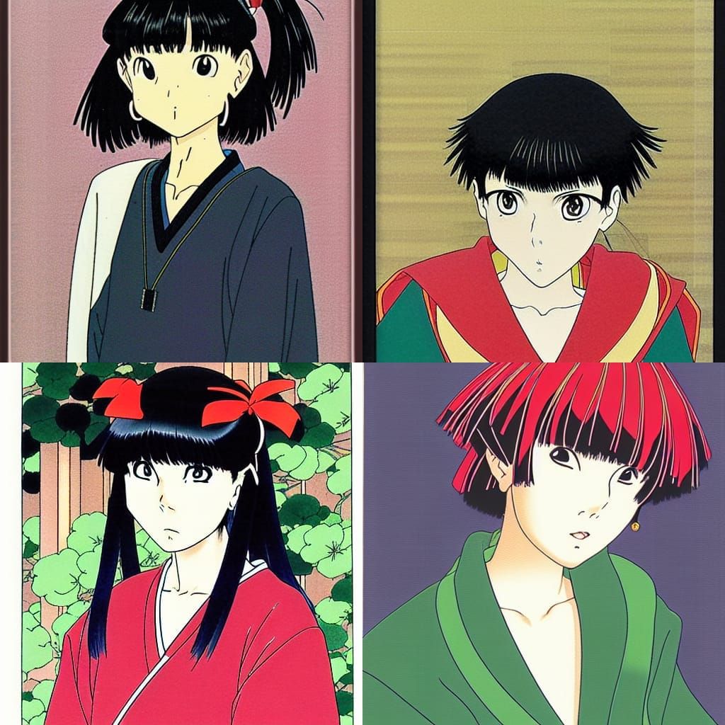 portrait by Rumiko Takahashi - AI Generated Artwork - NightCafe Creator