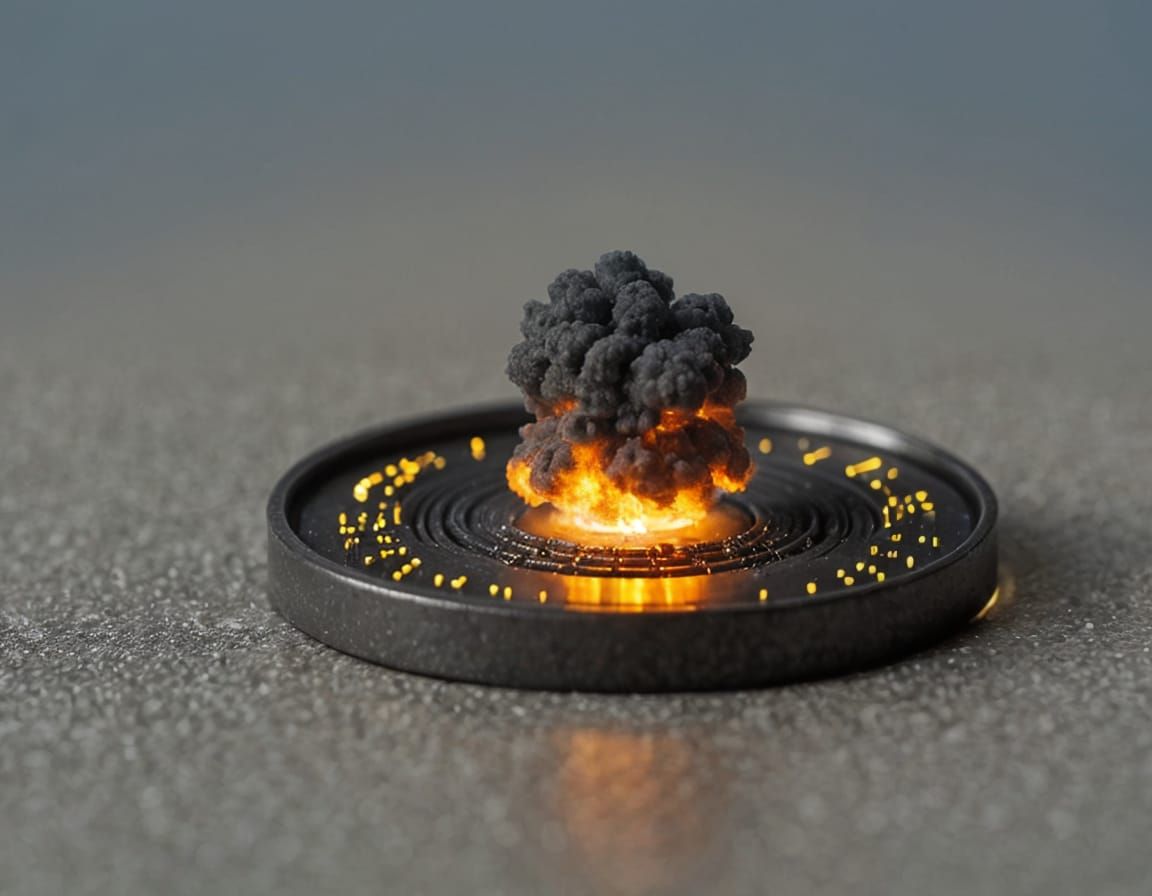 Miniature Nuclear Explosion in Dramatic Perspectiv... - AI Art