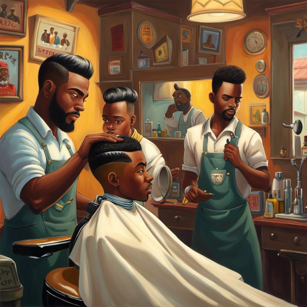 At The Barbershop #3 - AI Generated Artwork - NightCafe Creator