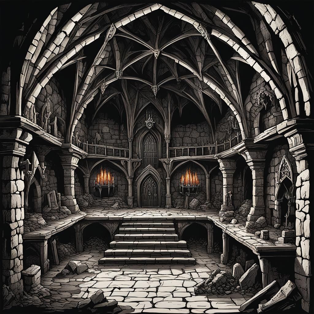 Medieval Evil Lair Sketch - AI Generated Artwork - NightCafe Creator
