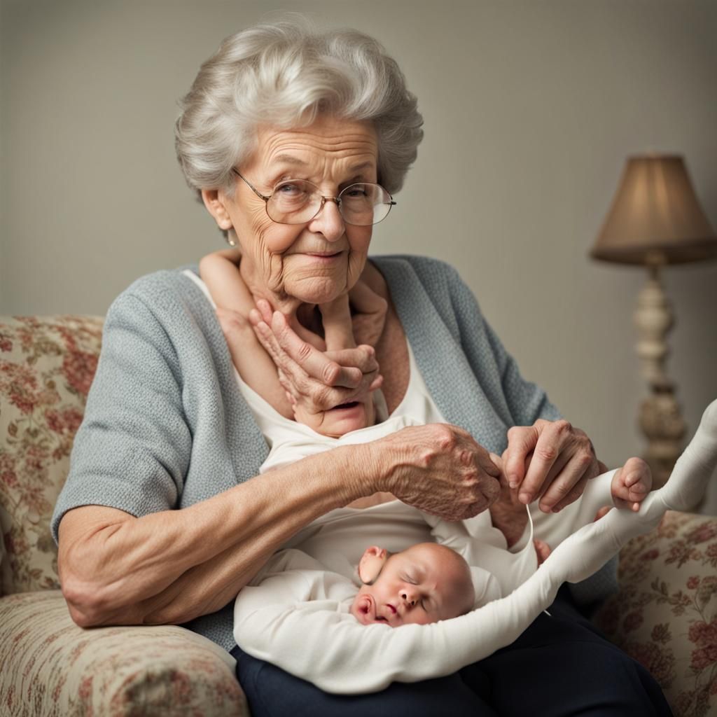 Granny getting a wide on - AI Generated Artwork - NightCafe Creator