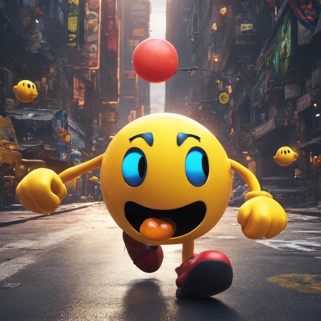pac-man running - AI Generated Artwork - NightCafe Creator