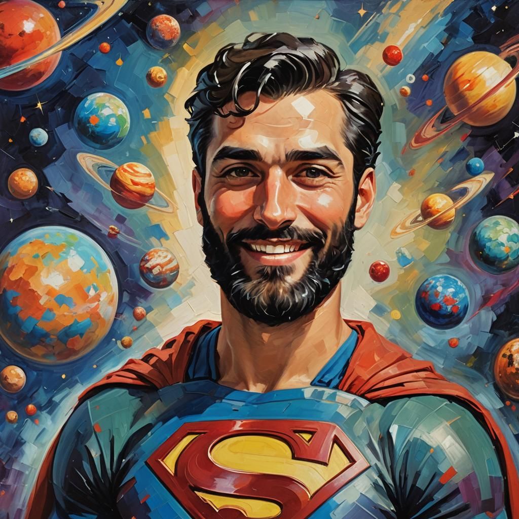 Superman with black beard. –– Superman con barba negra. - AI Generated ...