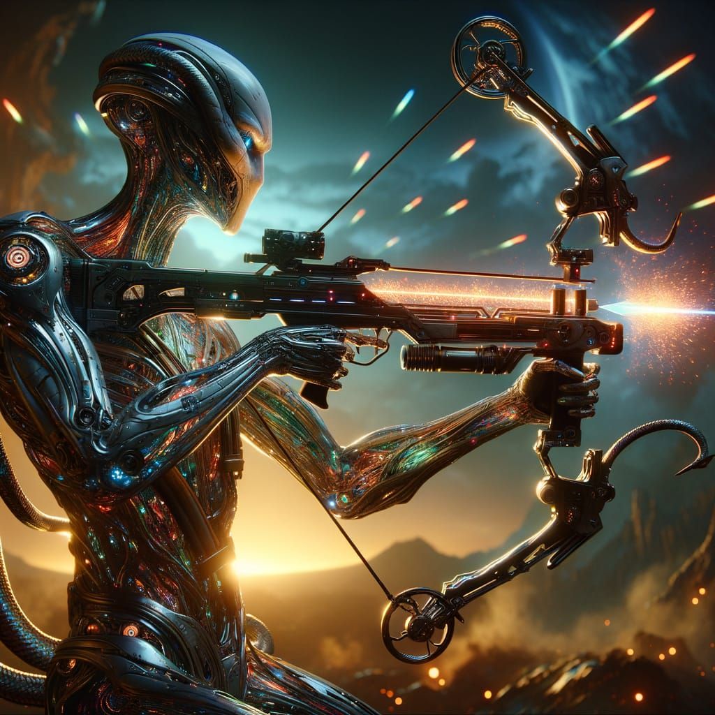 Alien archery - AI Generated Artwork - NightCafe Creator