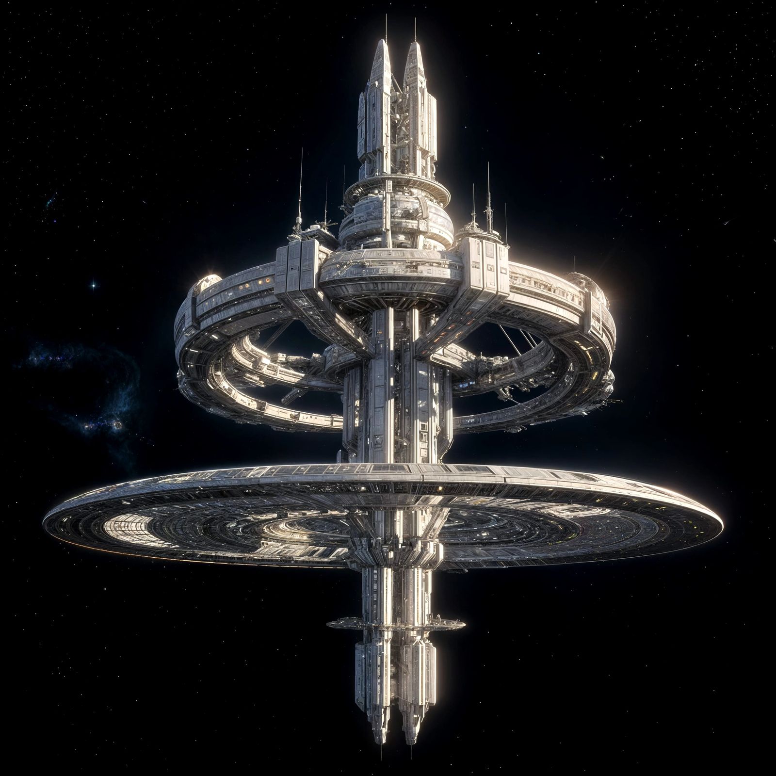 Galactic Outpost 2 - Vibrant Generation Ship in Cosmic Color...