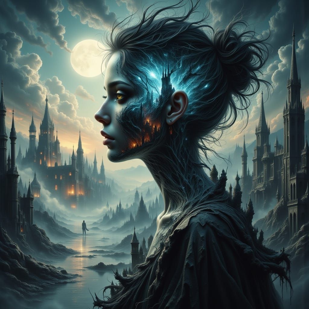 Despair - Haunting Dreamscape in Ethereal, Gothic Style