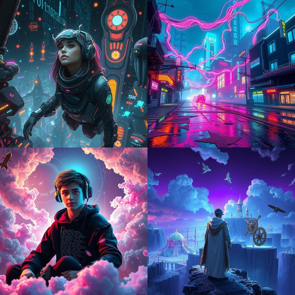 Epic Fantasy Realm in Vibrant Colors for XR Hackat... - AI Art