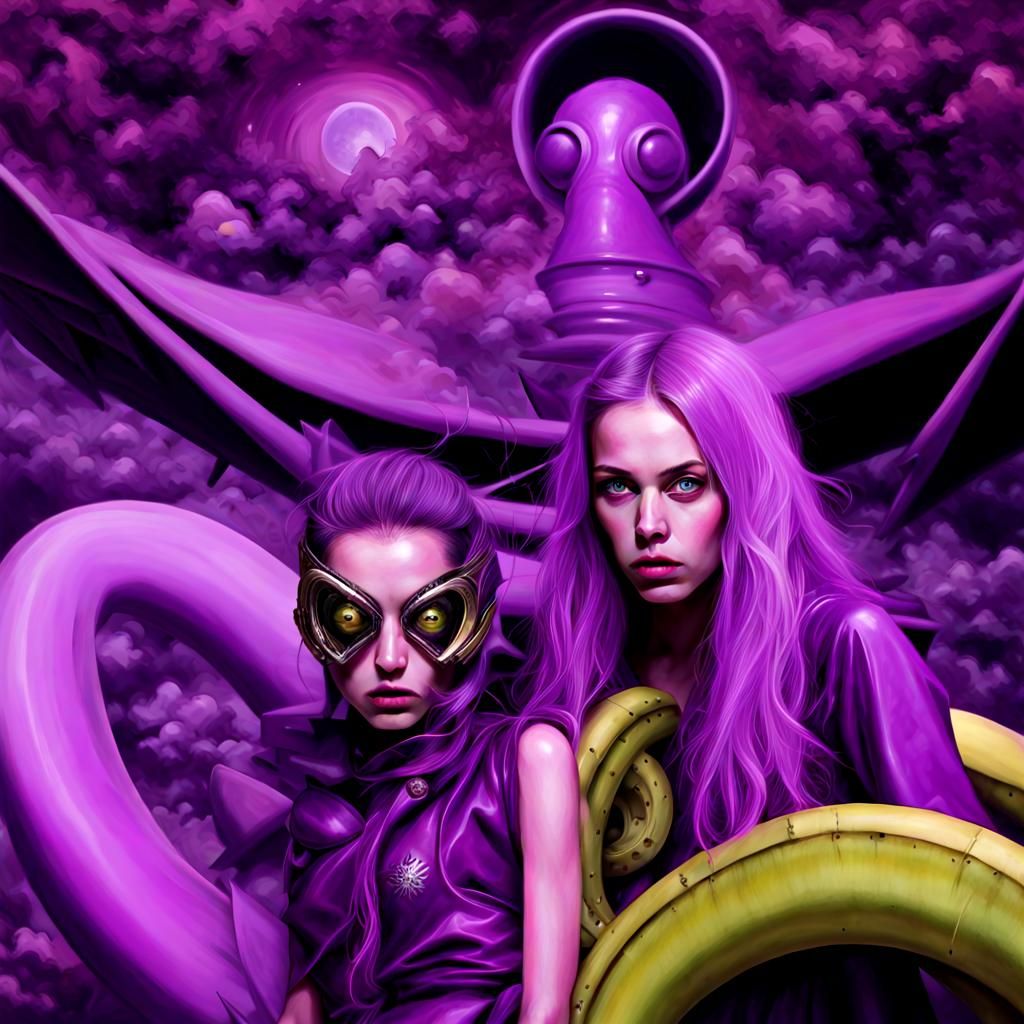 Purple Banana Fighter Jet Cosine Princess - AI Generated Artwork ...