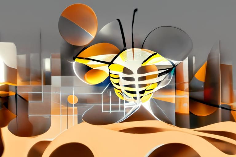 bee Screen print, triadic colors, trending on Artstation, golden ratio ...