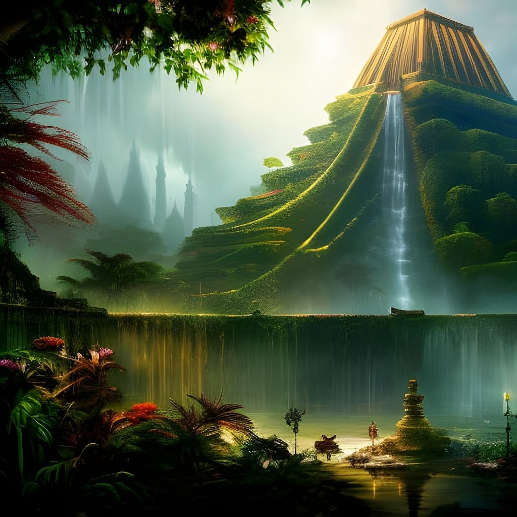 Mayan water temple - AI Generated Artwork - NightCafe Creator