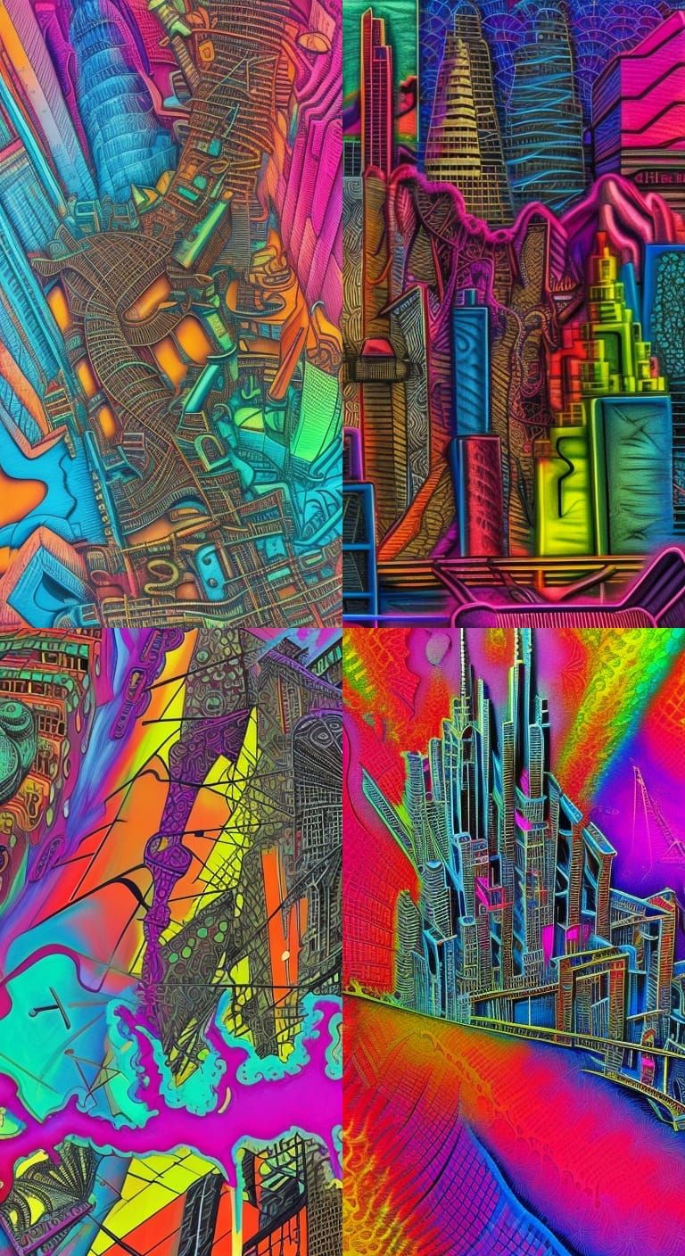 Abstract New York Collapsing - AI Generated Artwork - NightCafe Creator