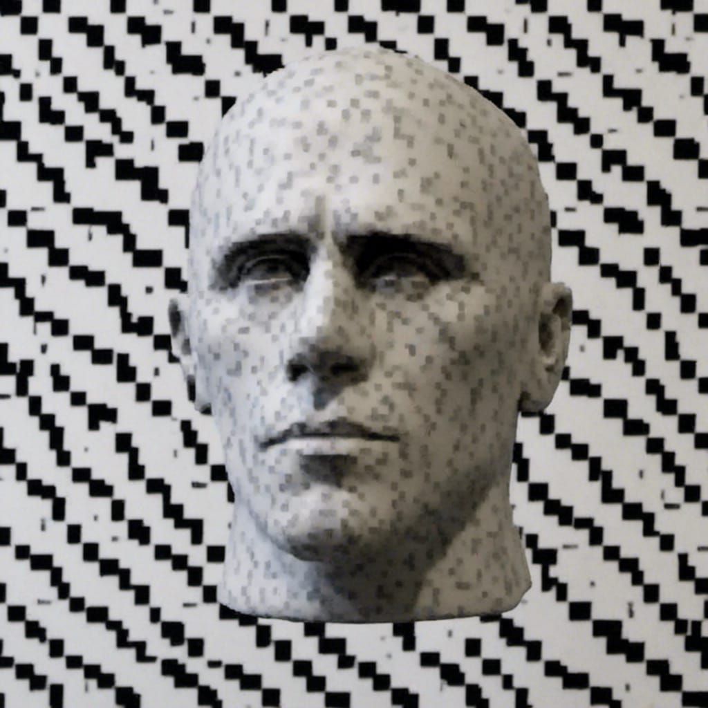 stone sculpture of bust, marble granite texture, pale white dull ...