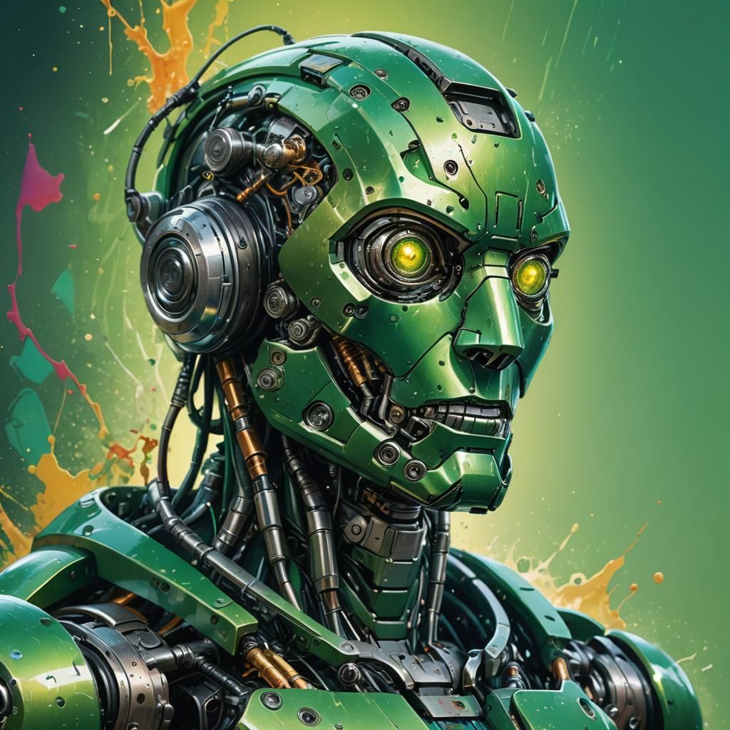 Green robot - AI Generated Artwork - NightCafe Creator