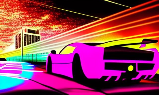 Neon. Midnight. Cars. In a dream. V A P O R W A V E outrun - AI ...