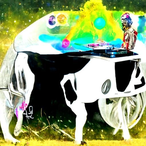 Cow DJ - AI Generated Artwork - NightCafe Creator
