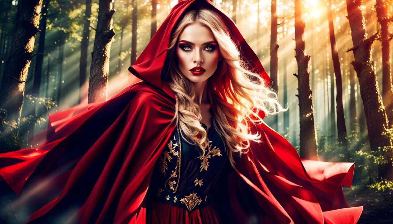 Crimson Cloak: Enigma of the Enchanted Forest - AI Generated Artwork ...