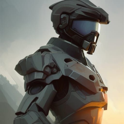 master chief head and shoulders portrait, 8k resolution concept art ...