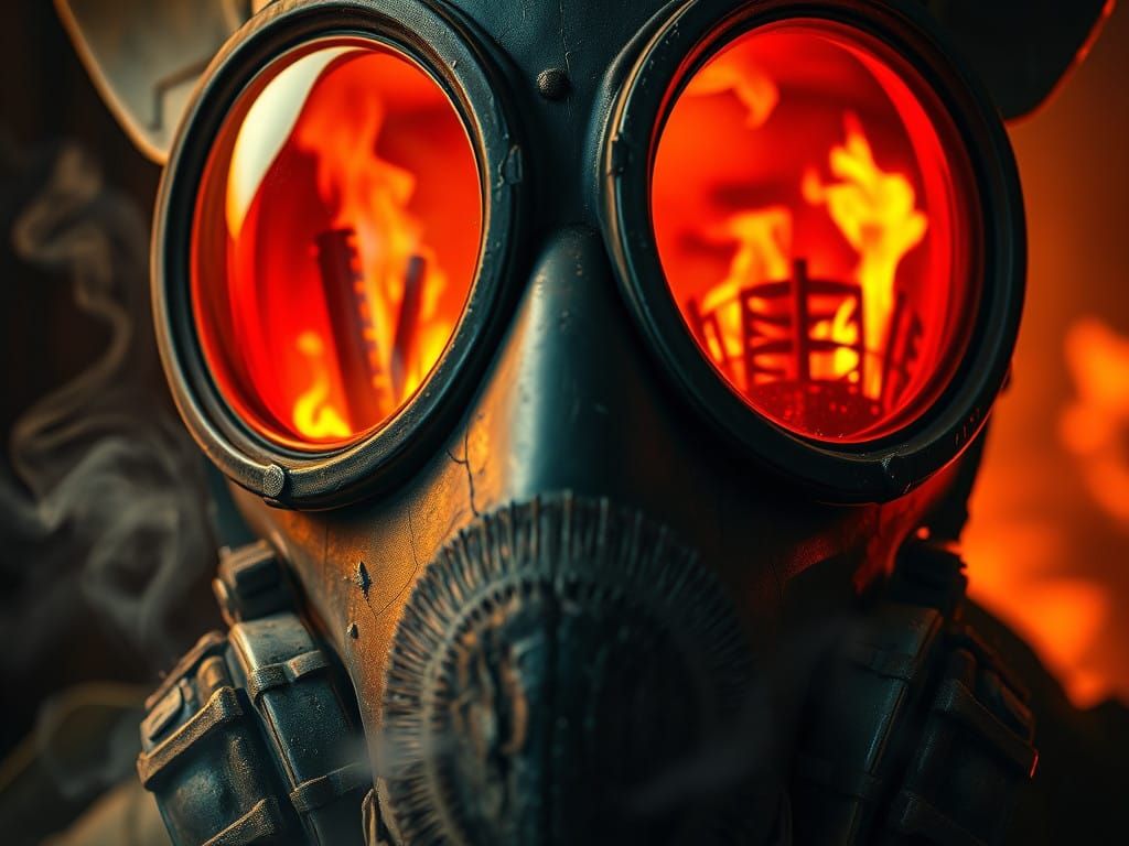 Realistic Mouse in Chernobyl Gas Mask, Gritty Low-... - AI Art