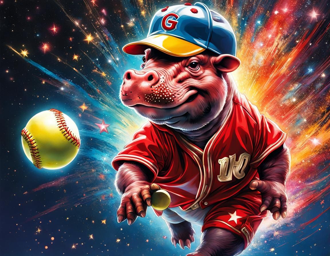 Hippo's Baseball Fastball Throw - AI Generated Artwork - NightCafe Creator
