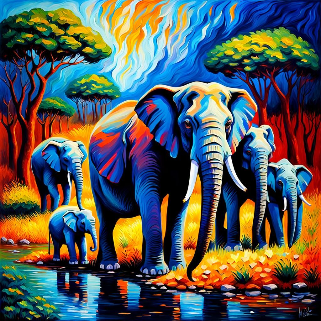 Group of Elephants surrounding baby elephant to protect it from a ...