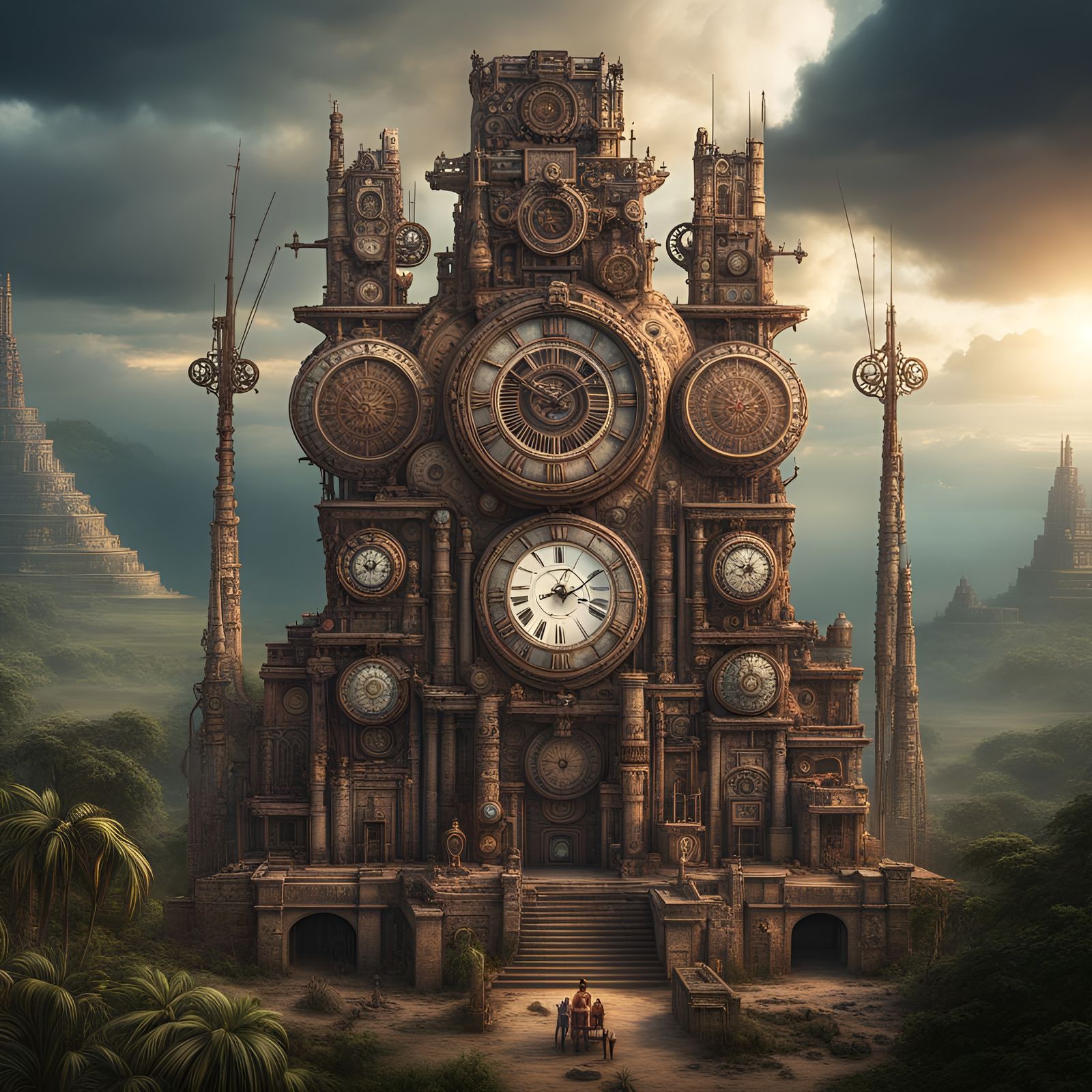 Epic Cinematic Time Cycle Painting in a Mayan-Insp... - AI Art