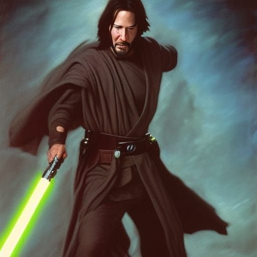 Keanu Reeves portraying a Jedi from Star Wars Pre-Republic era, Frank ...