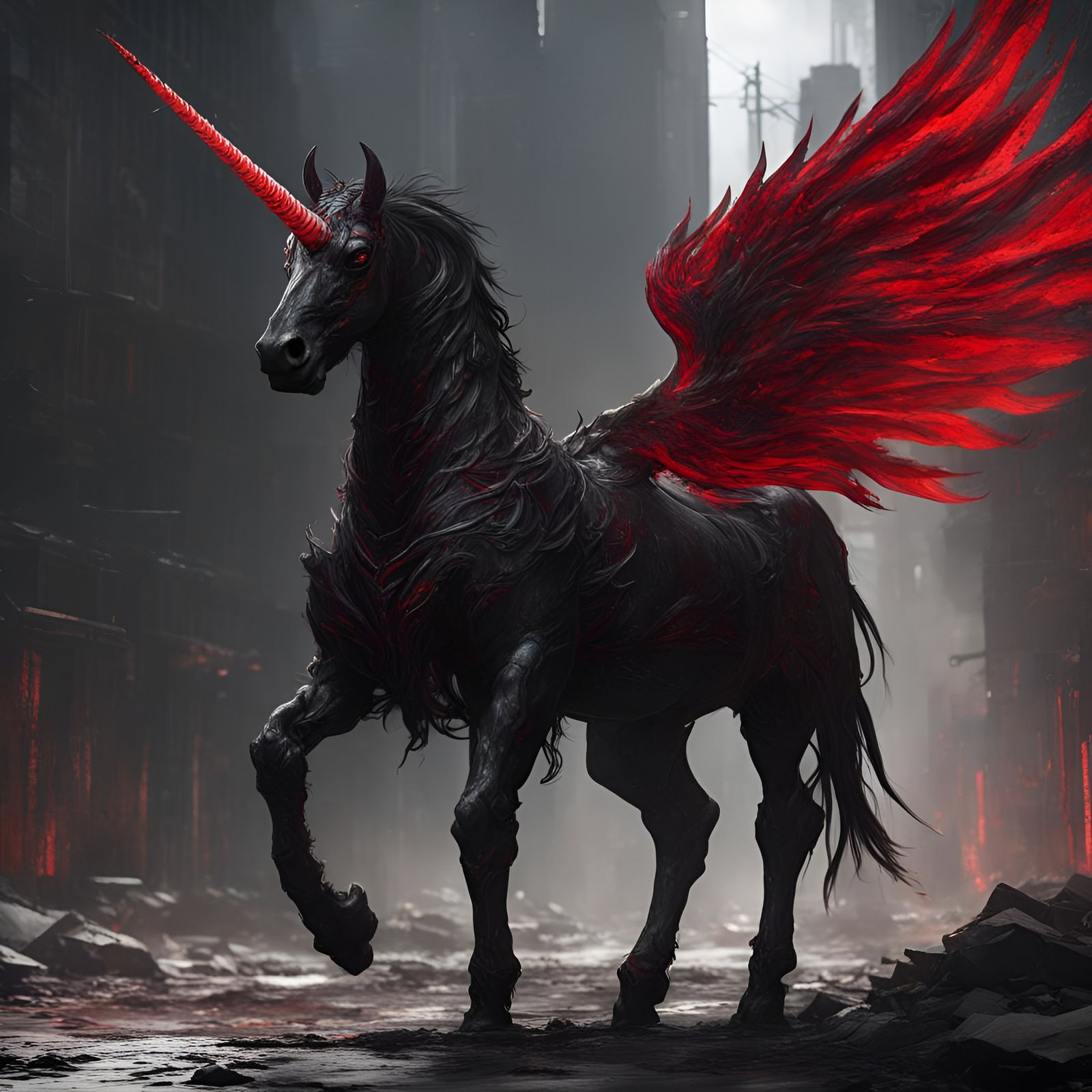 Red Winged Alicorn - AI Generated Artwork - NightCafe Creator