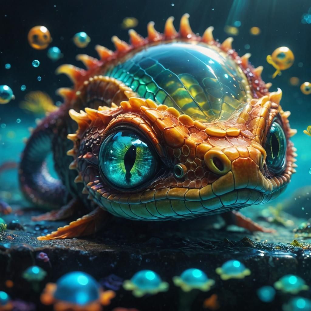 Microscopic snake critter - AI Generated Artwork - NightCafe Creator