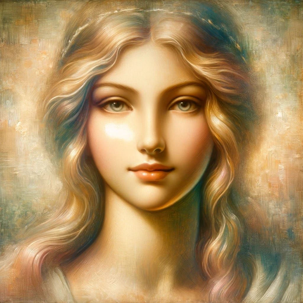 Oil painting of a divine feminine figure named Seraphina, embodying ...