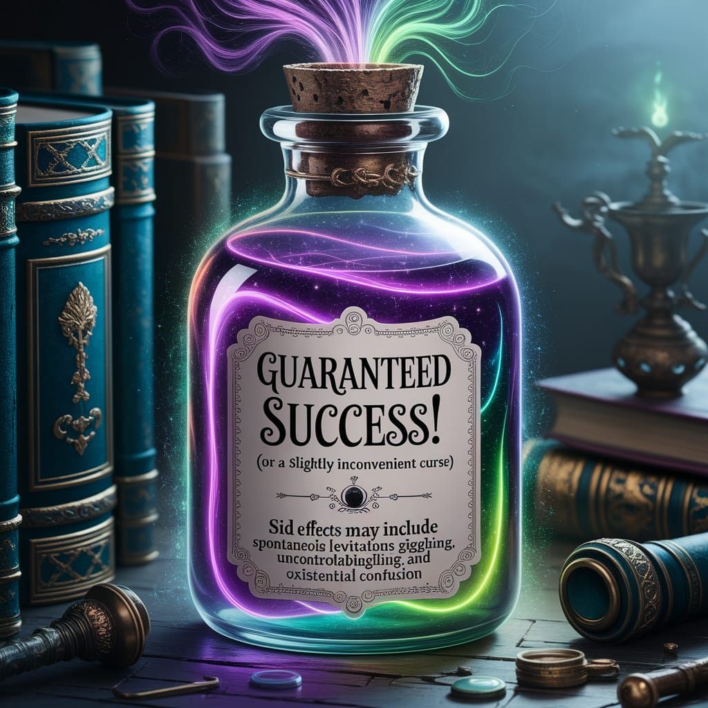 Funny Potion Label - Ethereal Fantasy Potion in Ornate Glass...