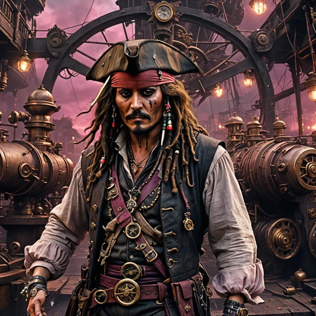 Captain Jack Steampunk! - AI Generated Artwork - NightCafe Creator